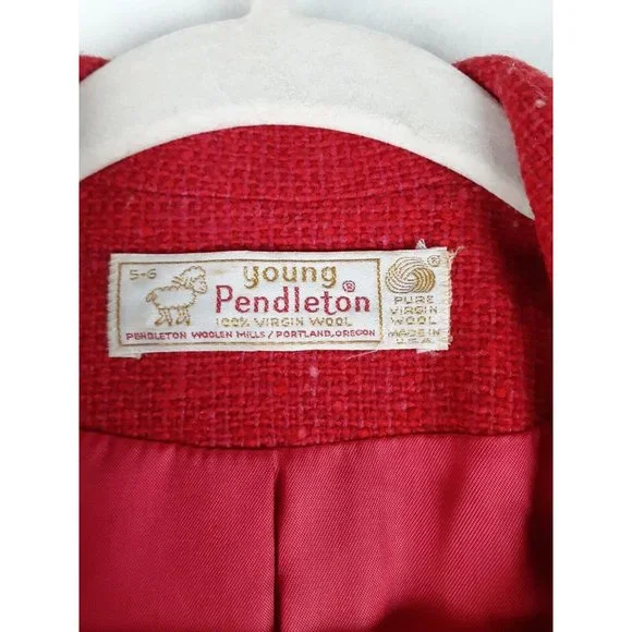 Pendleton | Jackets & Coats | Vintage Young Pendleton Womens Red Tweed ...